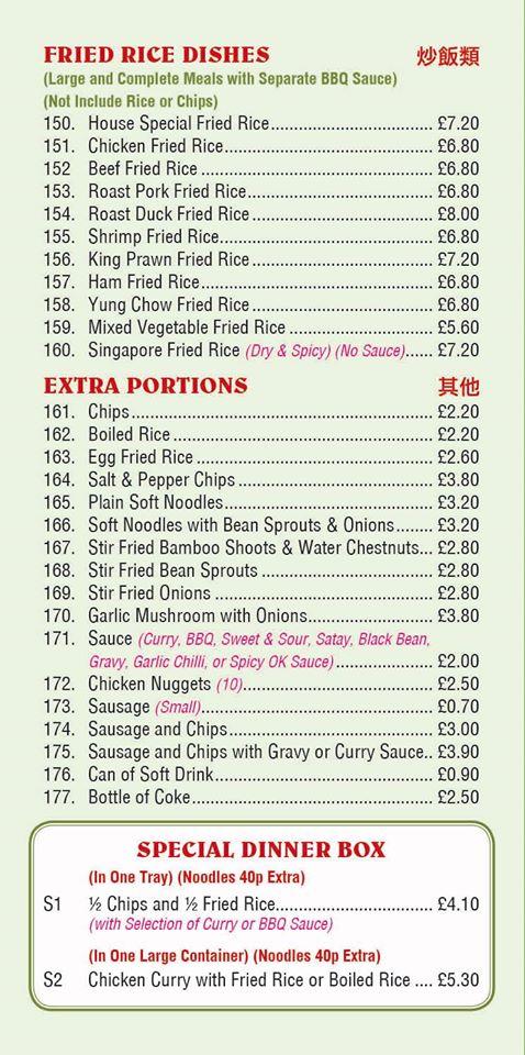 Carta del restaurante Lucky Chef, Barrow-in-Furness