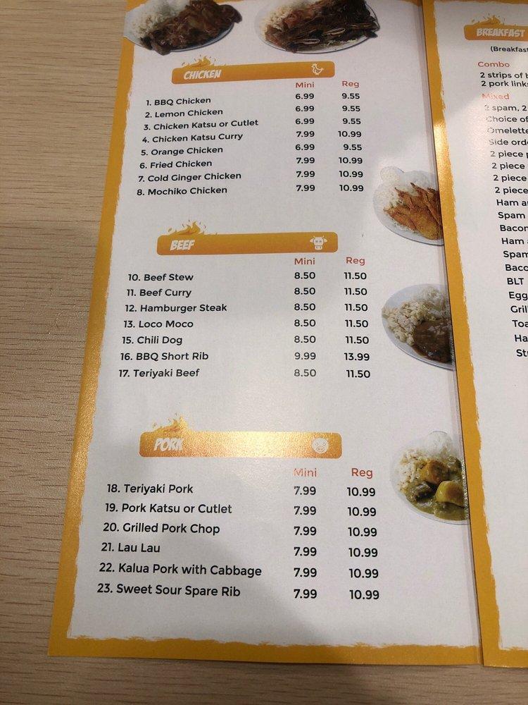 Menu at Oh My Grill- McCully restaurant, Honolulu