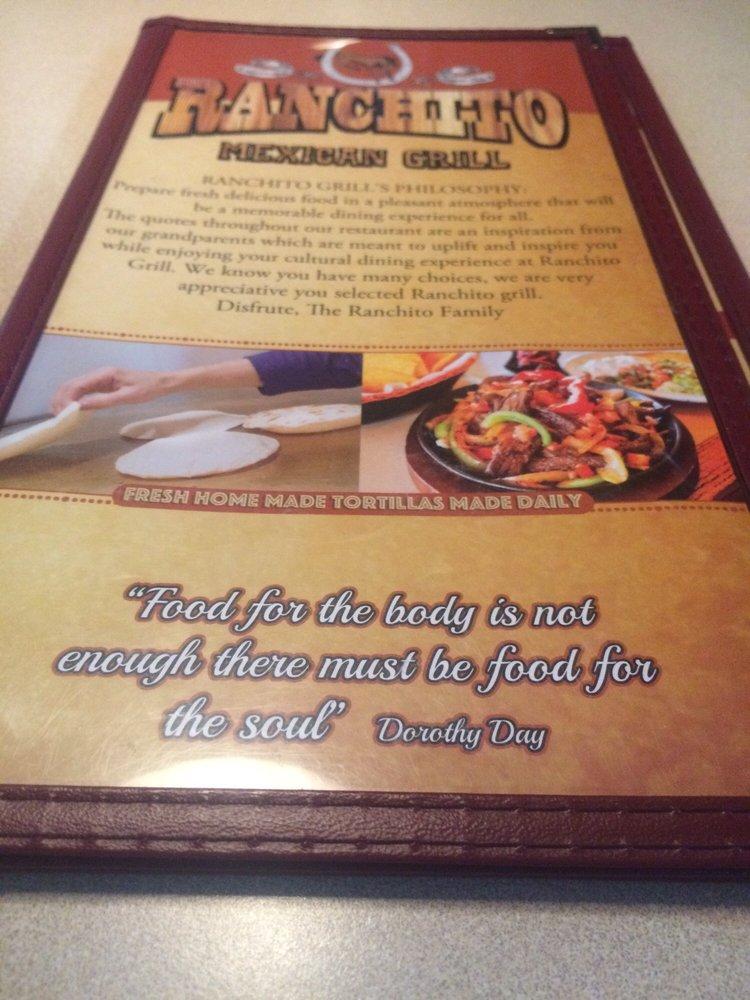 Menu at Ranchito Grill restaurant, Springfield
