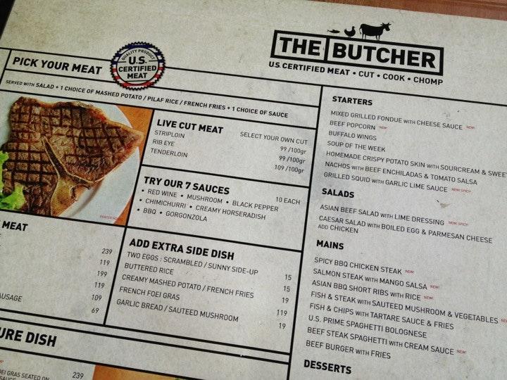 Carta del restaurante The Butcher, Yakarta, Jl. KH. M. Syafii Hadzani No. 8