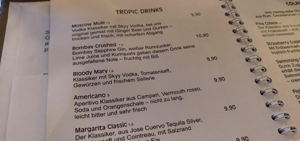 Speisekarte von 6 Sinne Sky Bar and Restaurant, Hannover