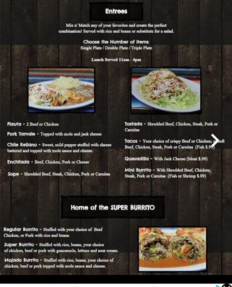 Menu at La Cabaña De Suisun restaurant, Suisun City