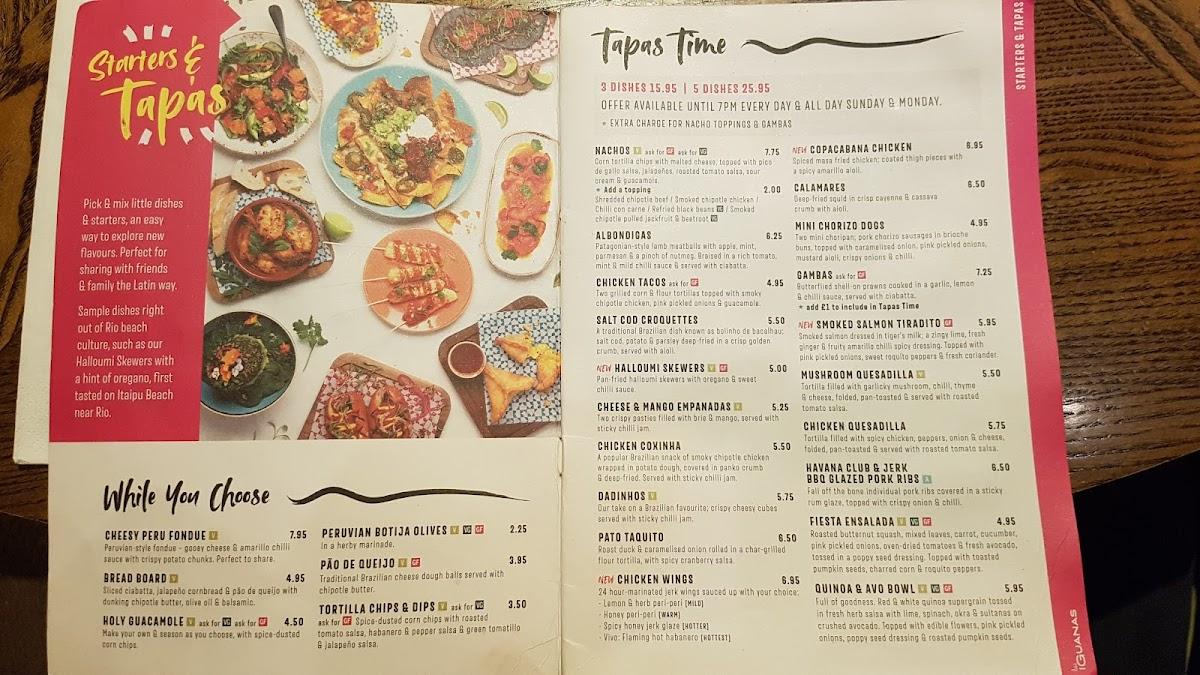 Menu at Las Iguanas - Glasgow restaurant, Glasgow