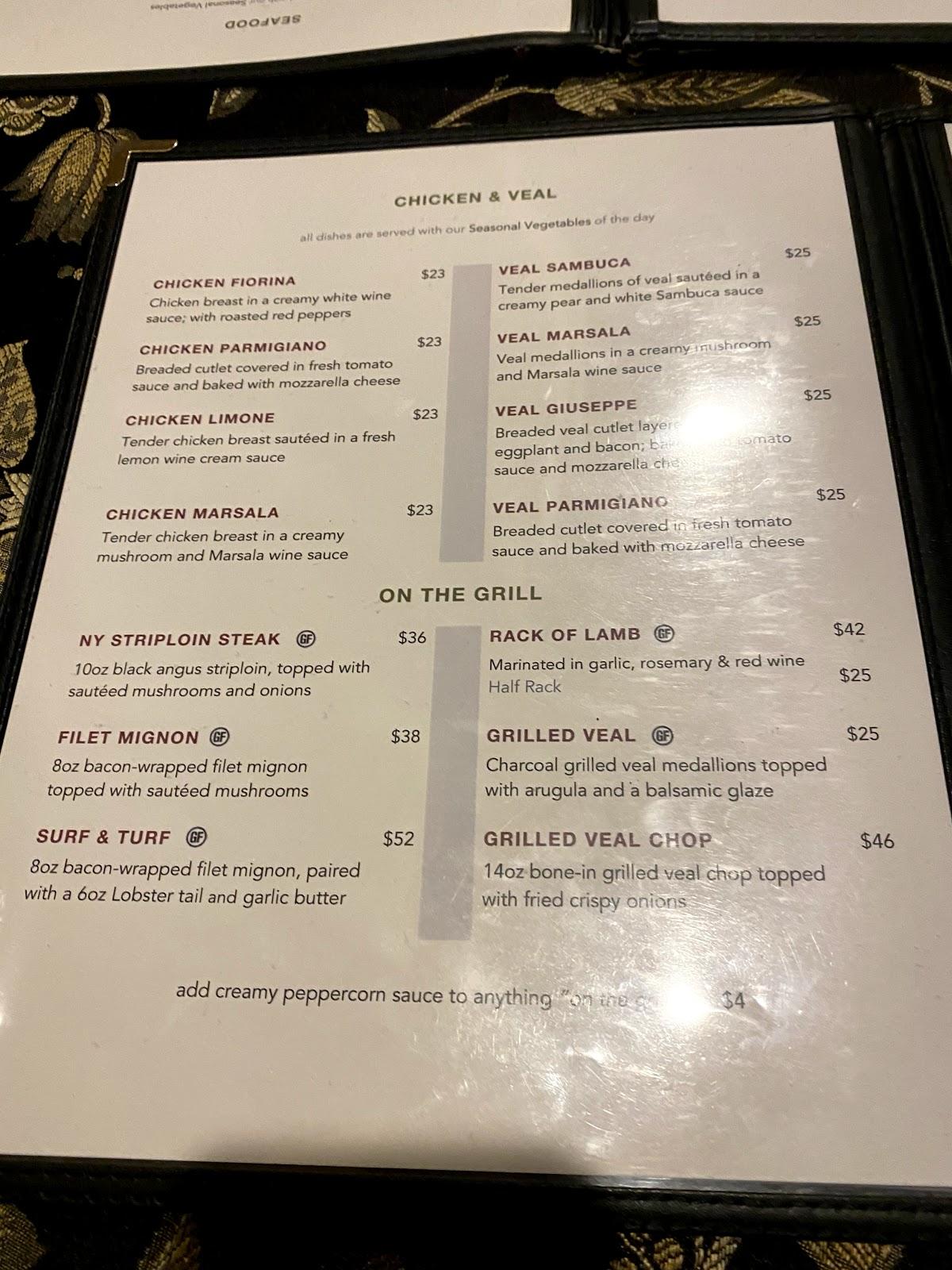 Menu at Linguine's Italian Restaurant, Belleville