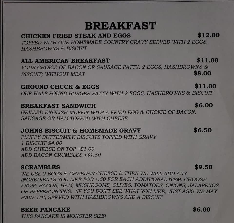 Menu at Lumpy's Tavern pub & bar, Dundee