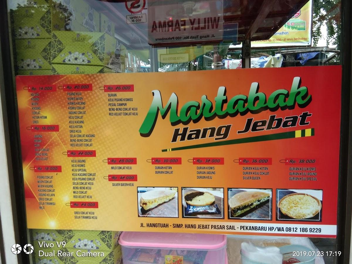 Menu at Martabak Hang Jebat restaurant, Pekanbaru