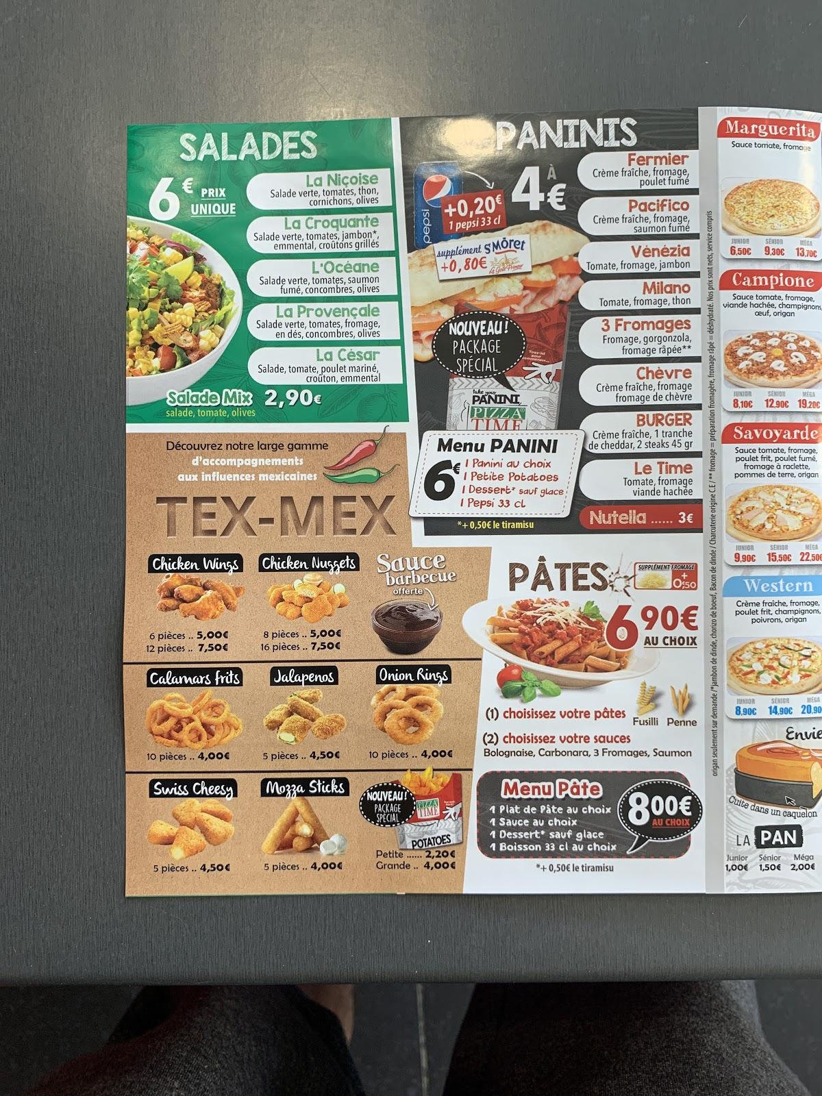 Menu au Pizza Time Mouy restaurant, Mouy