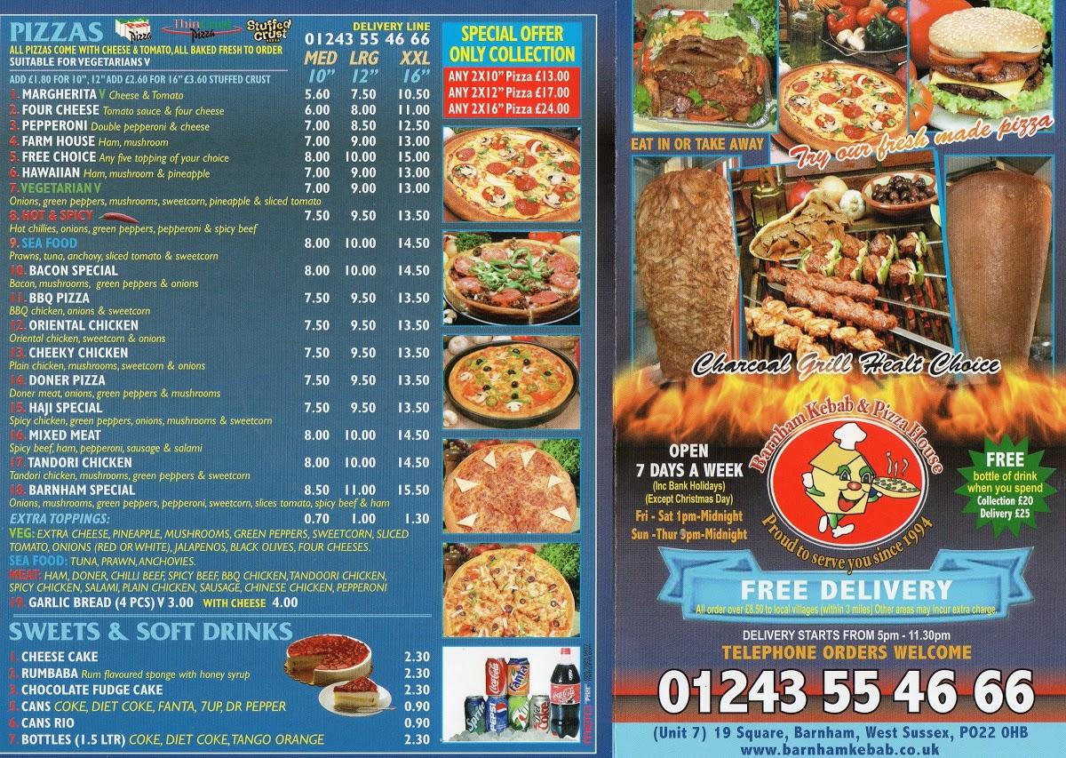 Menu at Barnham Kebab & Pizza House, Bognor Regis