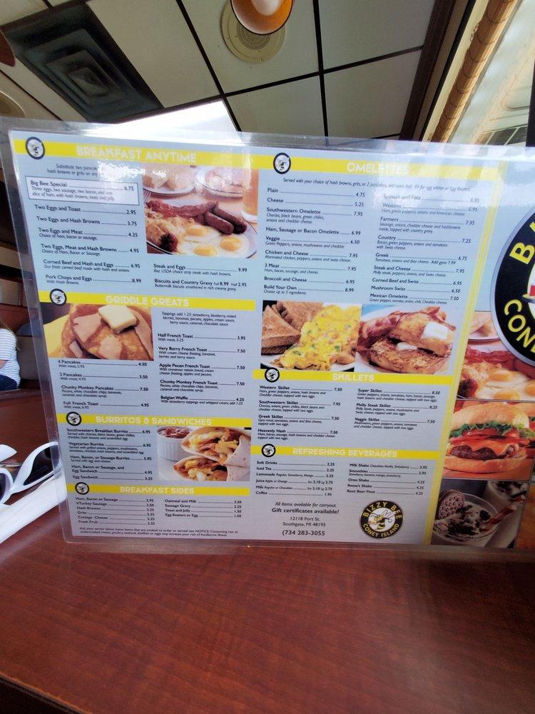 Menu at Bizzy Bee Grill restaurant, Southgate