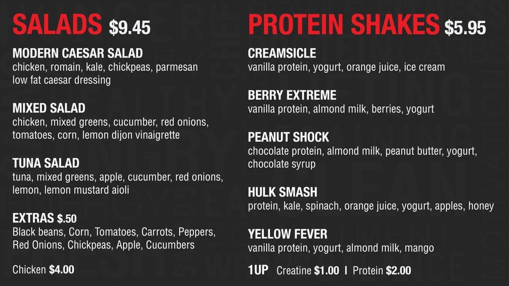 Menu at Hangry Health Bar, Surrey