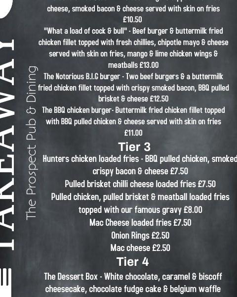 Menu at The Prospect pub & bar, Halifax