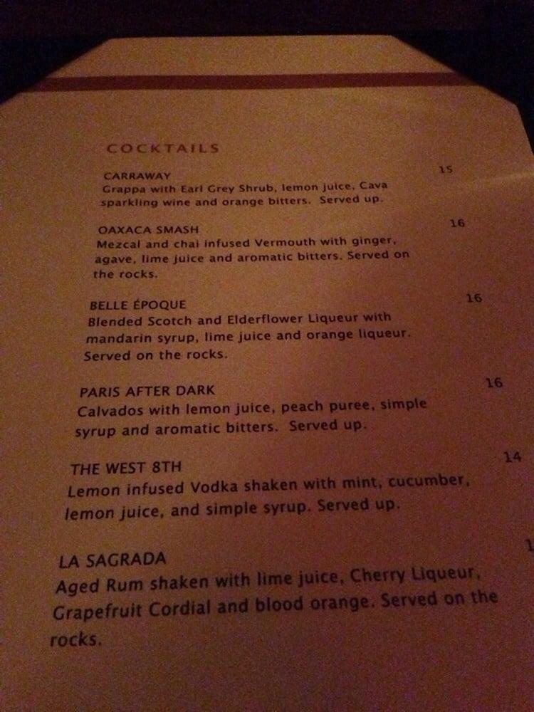 Menu at Analogue pub & bar, New York City