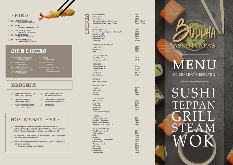 Menu at Buddha Asian Tapas B.V., Velp