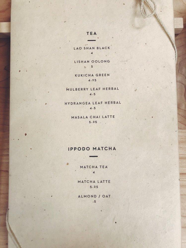 Menu at Maru Coffee cafe, Los Angeles, S Santa Fe Ave