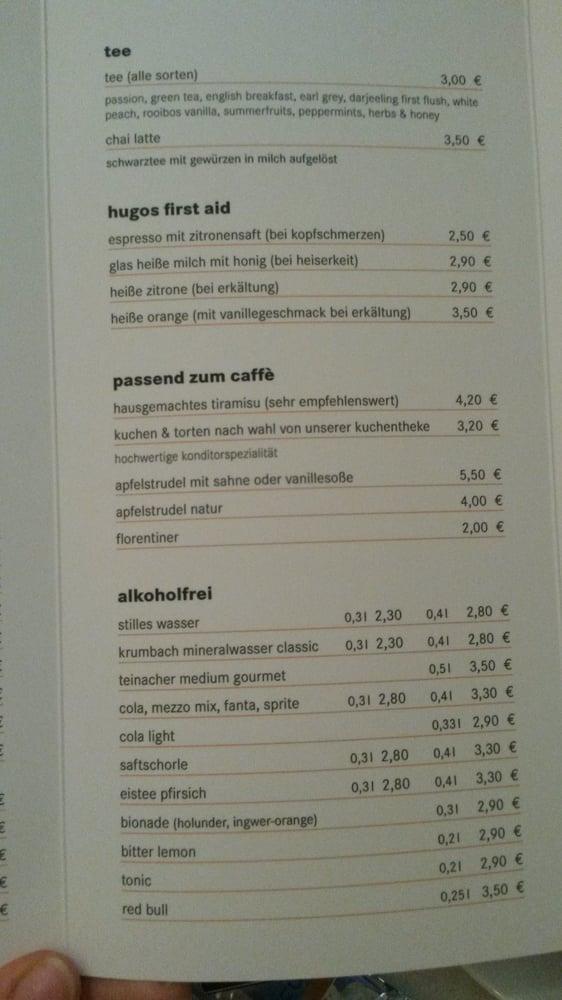 Speisekarte von Café Hugo cafe, Lindau (Bodensee)