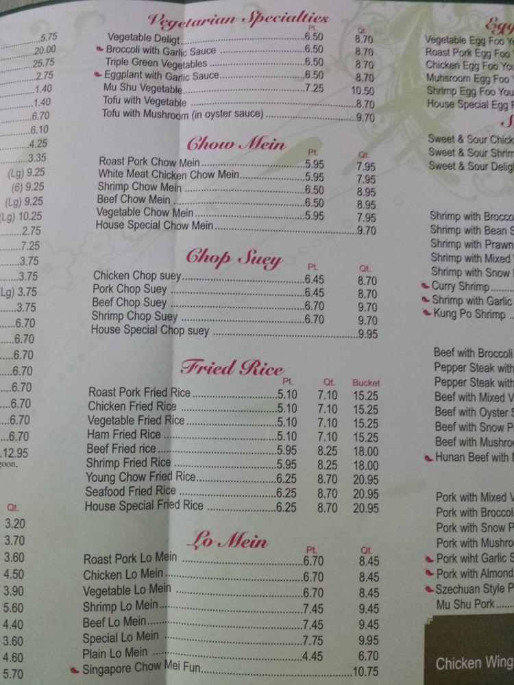 Menu at China Kitchen restaurant, Hollywood