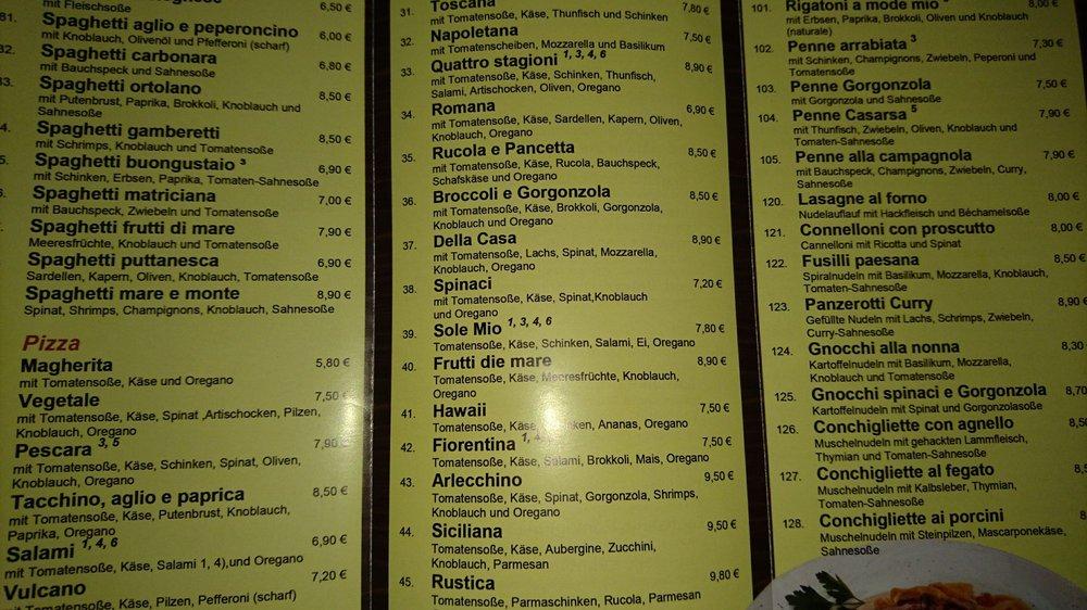 Menu at La Vecchia Trattoria restaurant, Cologne, Wahner Str. 20