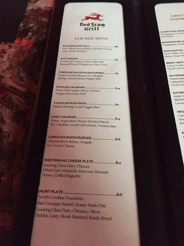 Carta del restaurante Red Stag Grill, Asheville