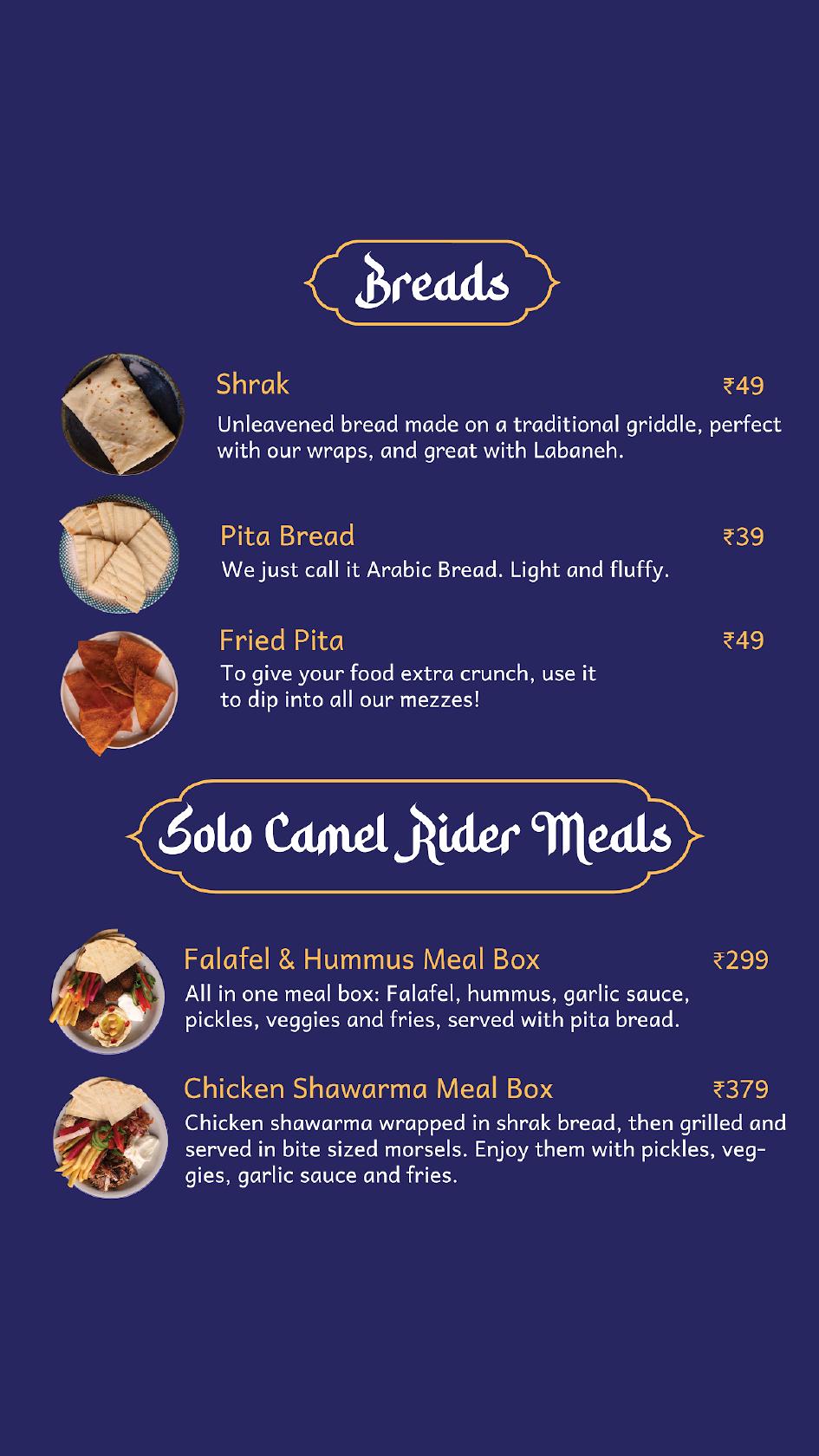 Menu at Tru Falafel, Mumbai, Cluster_mumbai Suburban_551 Hotel Royal Garden