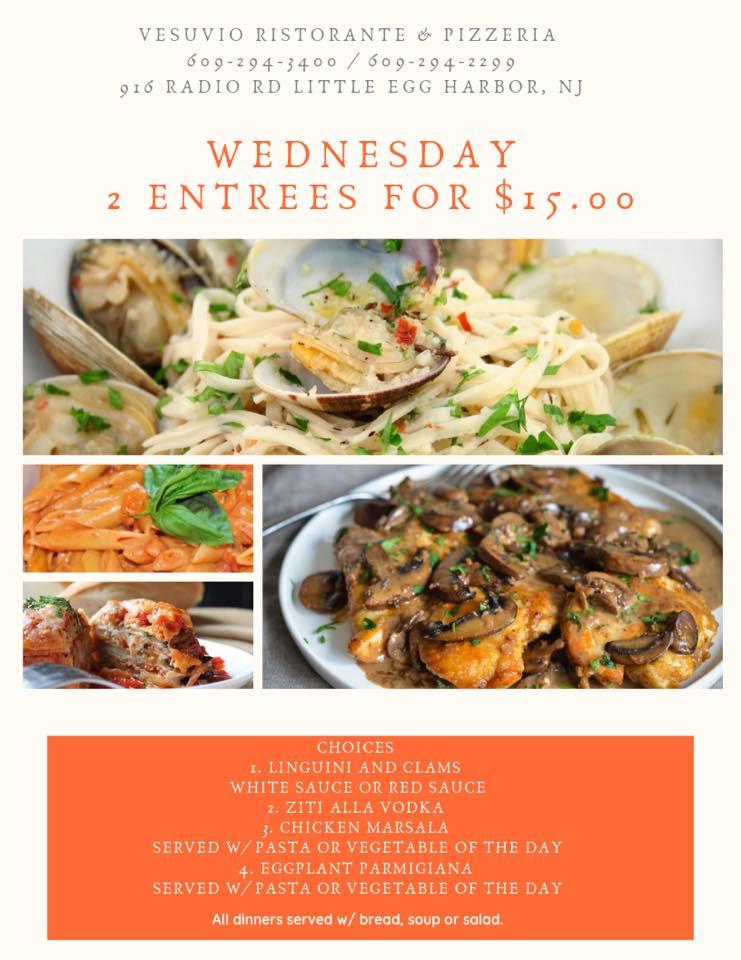 Menu at Vesuvio Pizzeria & Restaurant, Little Egg Harbor Township