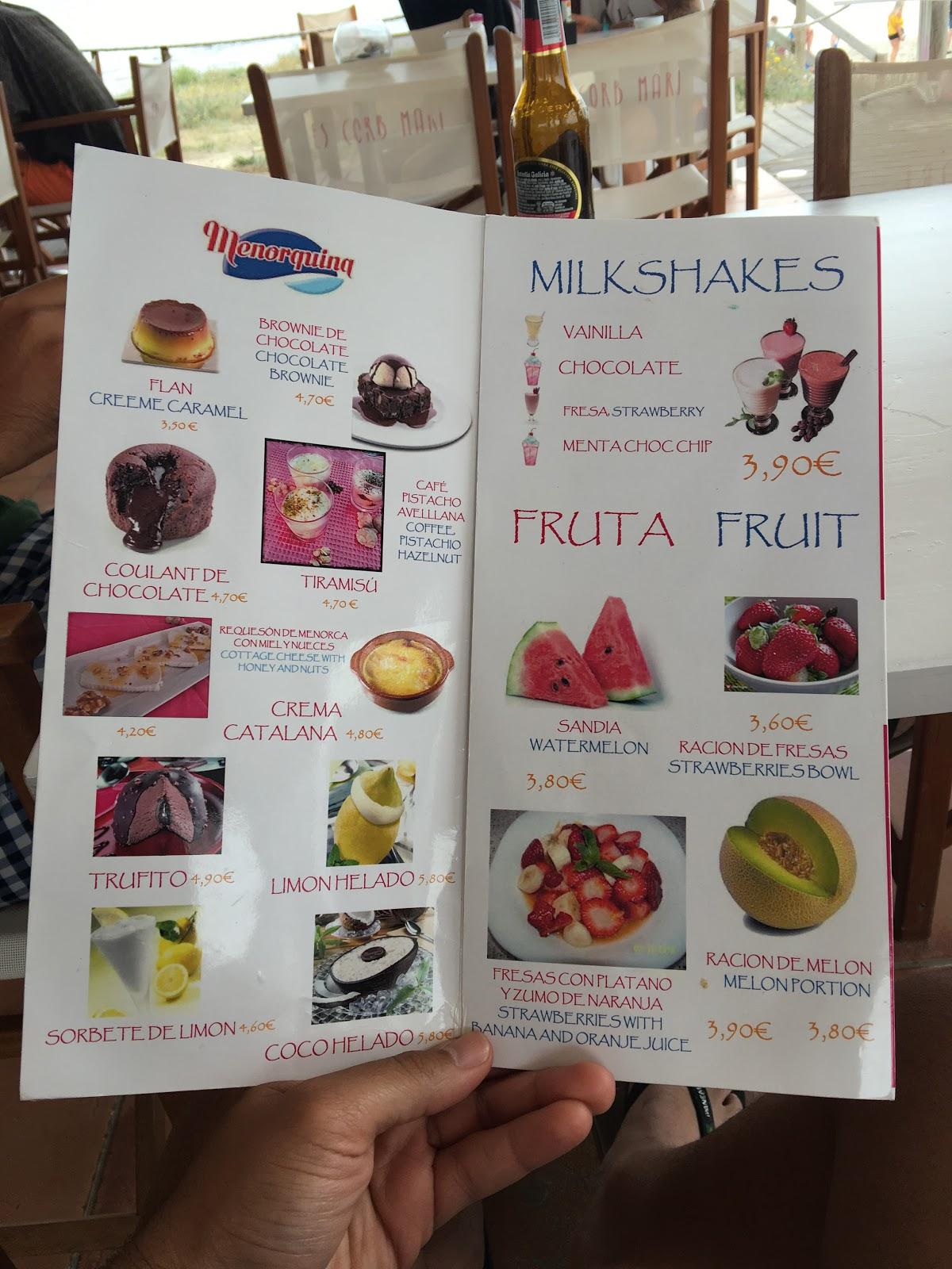 Menu at Es Corb Marí pub & bar, Son Bou