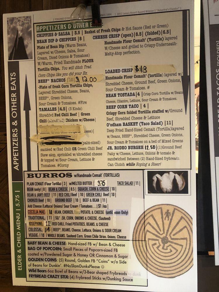 Carta del restaurante Fry Bread House, Phoenix, N 7th Ave