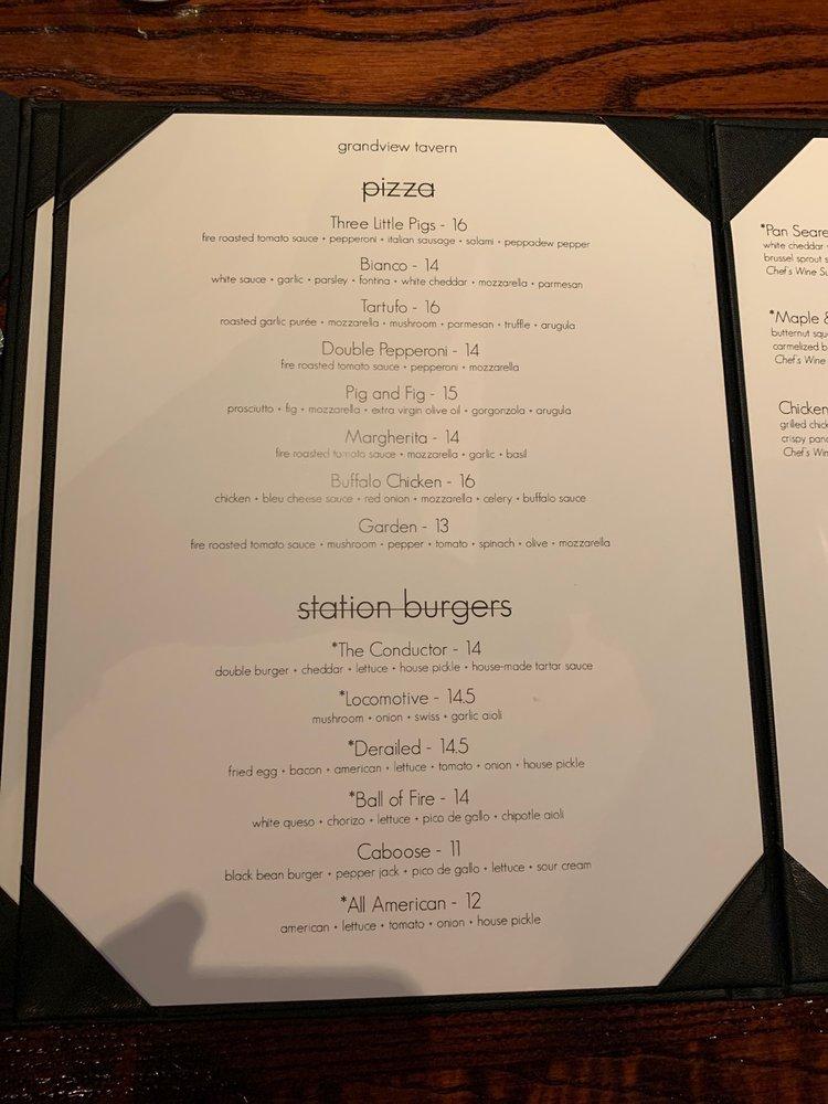 Menu at Grandview Tavern pub & bar, Fort Mitchell