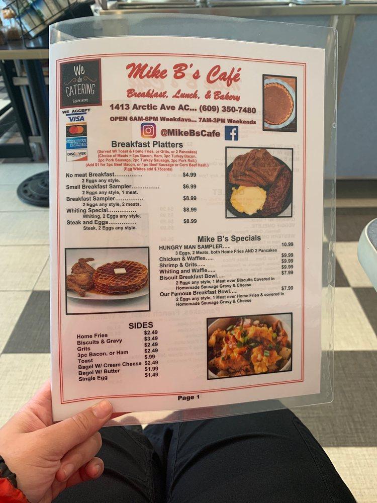 Menu at Mike B's Cafe, Atlantic City
