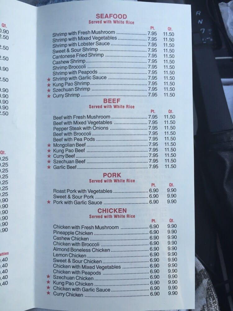 Menu at Ming Sun Restaurant, Melvindale