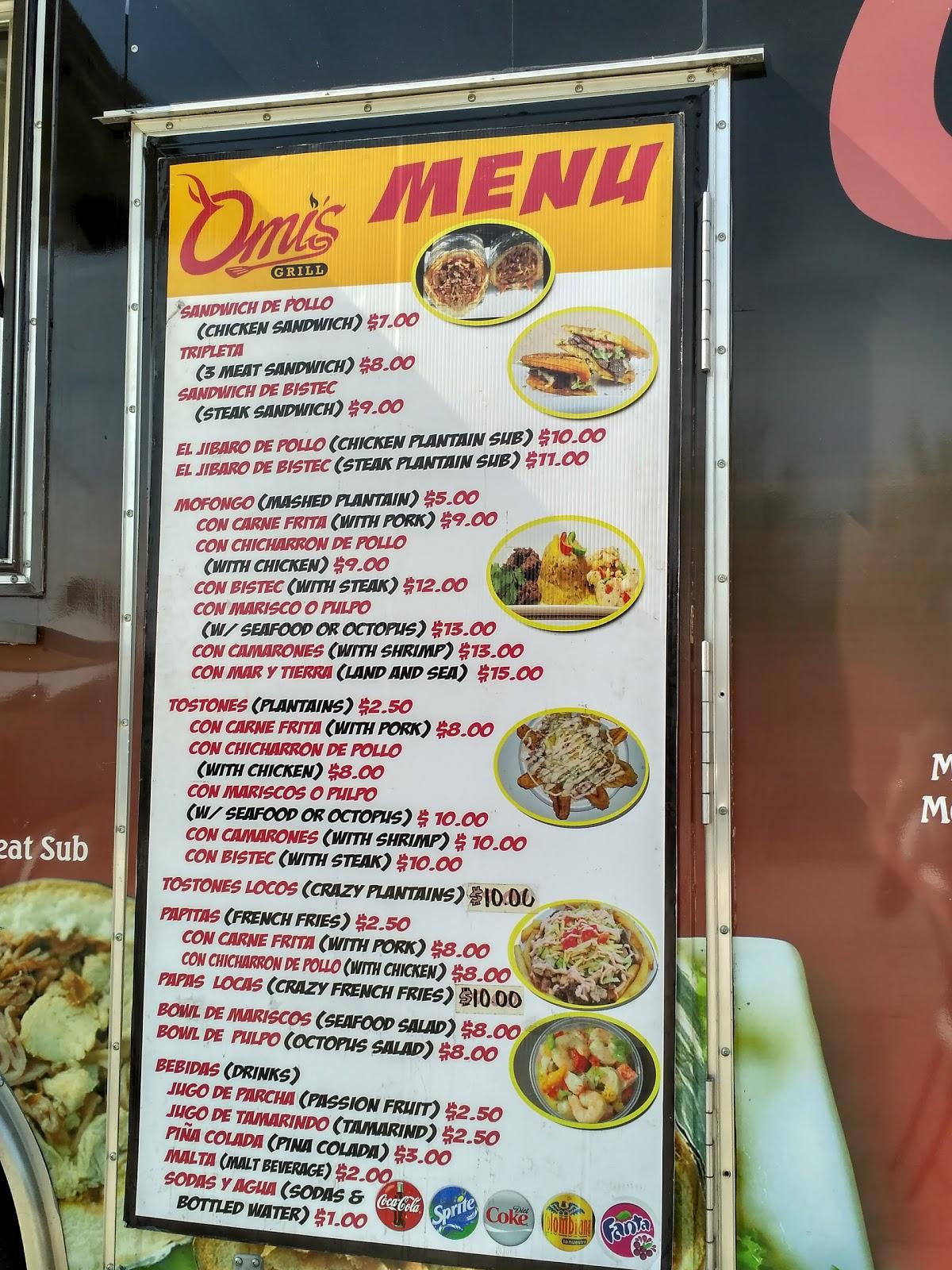 Menu at Omi's Bar & Grill Latin American Cuisine, Tampa, Temple Terrace Hwy