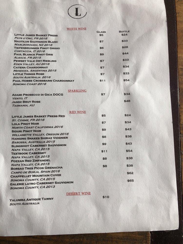Menu at The Little Lamb Gastropub, Clearwater