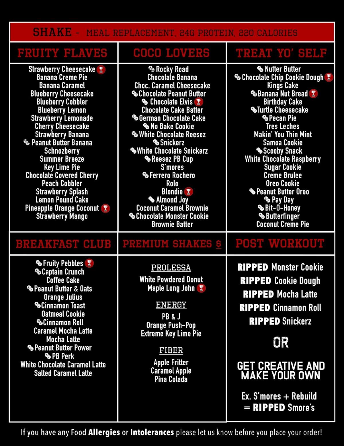 Menu at The Locker Room - Nutrition and Energy restaurant, McPherson