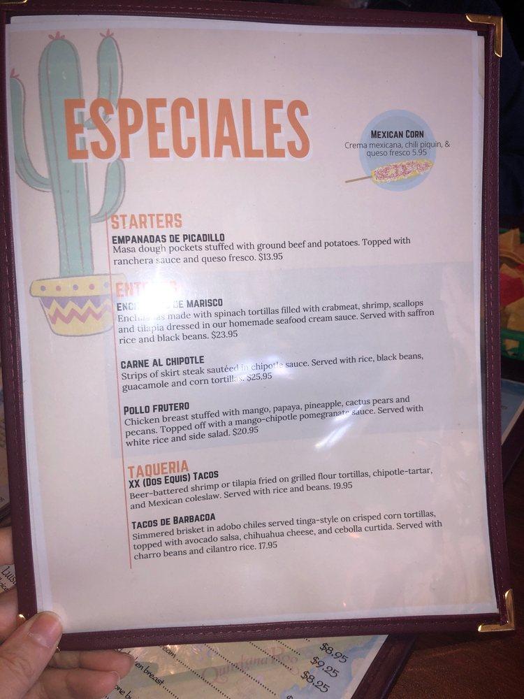 Menu at Cafe Maya, Wappingers Falls, W Main St