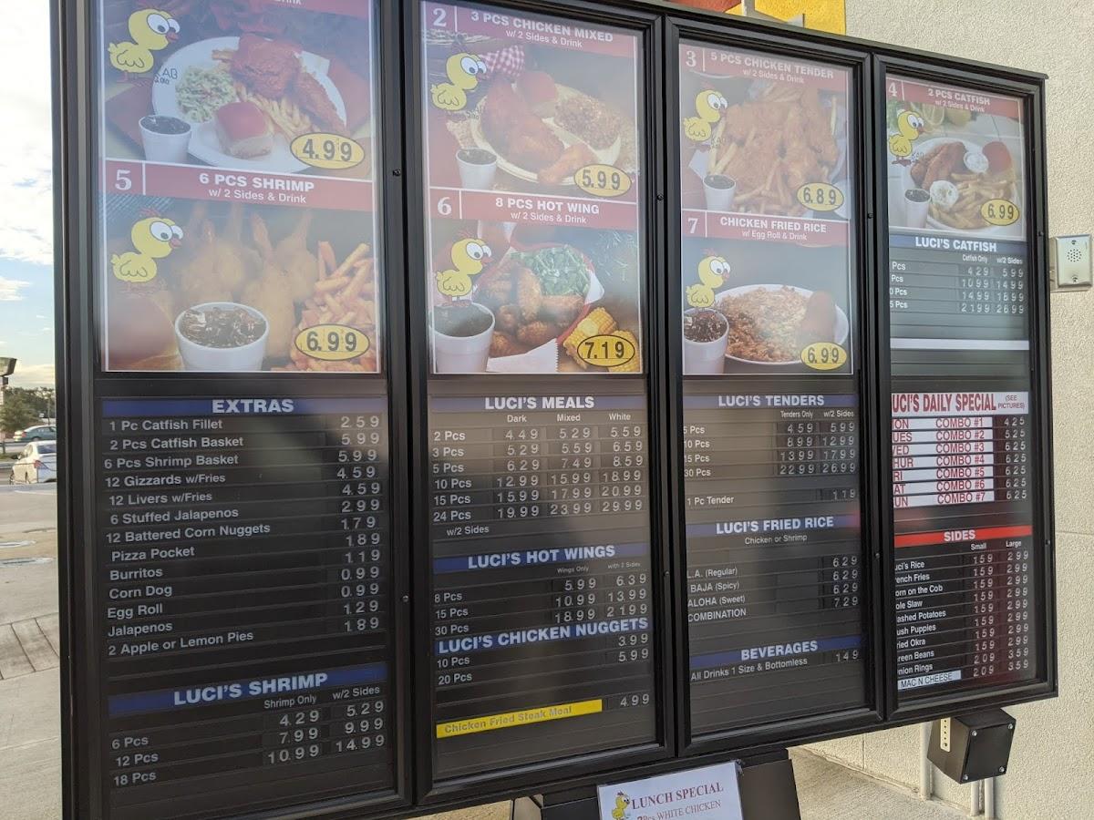 Menu at Luci’s Chicken N Rice restaurant, Irving