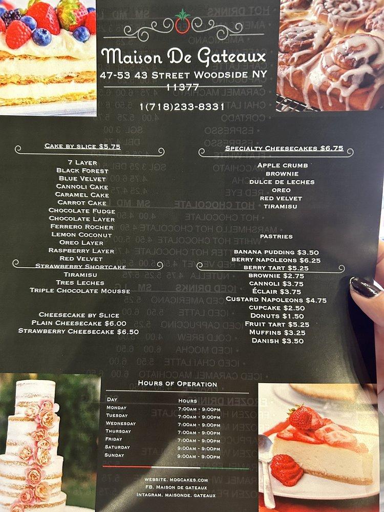 Menu at Maison De Gateaux desserts, New York City
