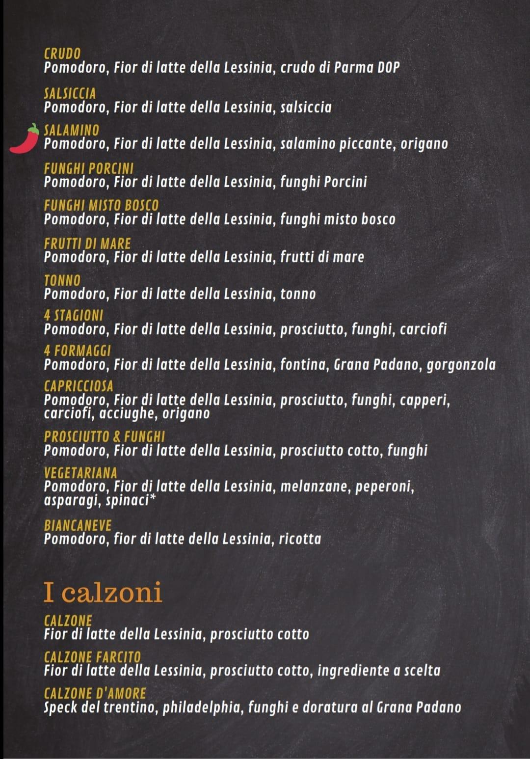Menu da Pizzeria La Rotonda, Velo Veronese