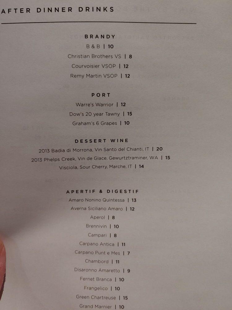 Menu at The White Buffalo Club, Jackson
