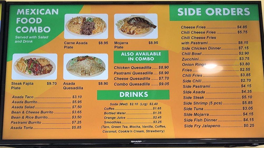 Menu at Tom's Jr. Burger fast food, Los Angeles, Daly St # 108