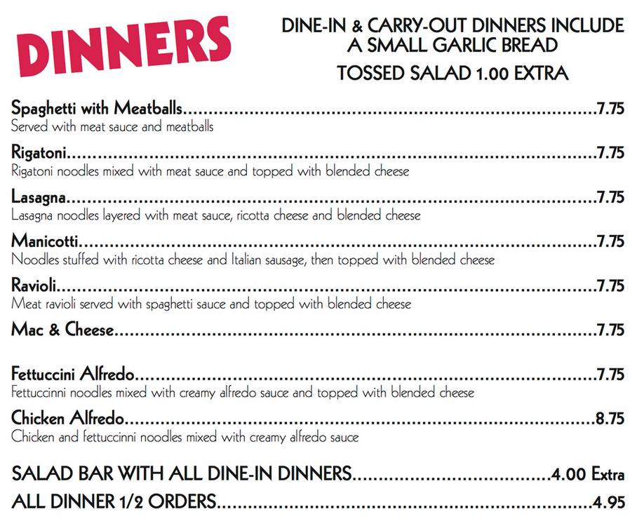 Menu at Fort Ball Pizza Palace pizzeria, Tiffin, 91 N Washington St