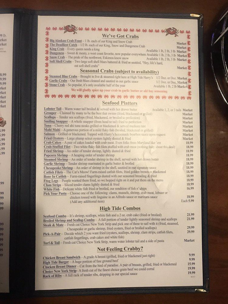 Menu at High Tide Harry's pub & bar, Orlando, S Semoran Blvd