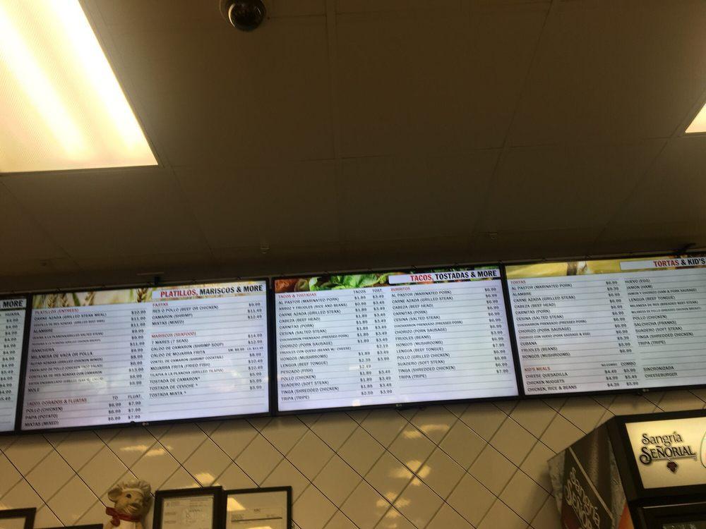 Menu at Taqueria El Toro restaurant, Raleigh, Junction Blvd