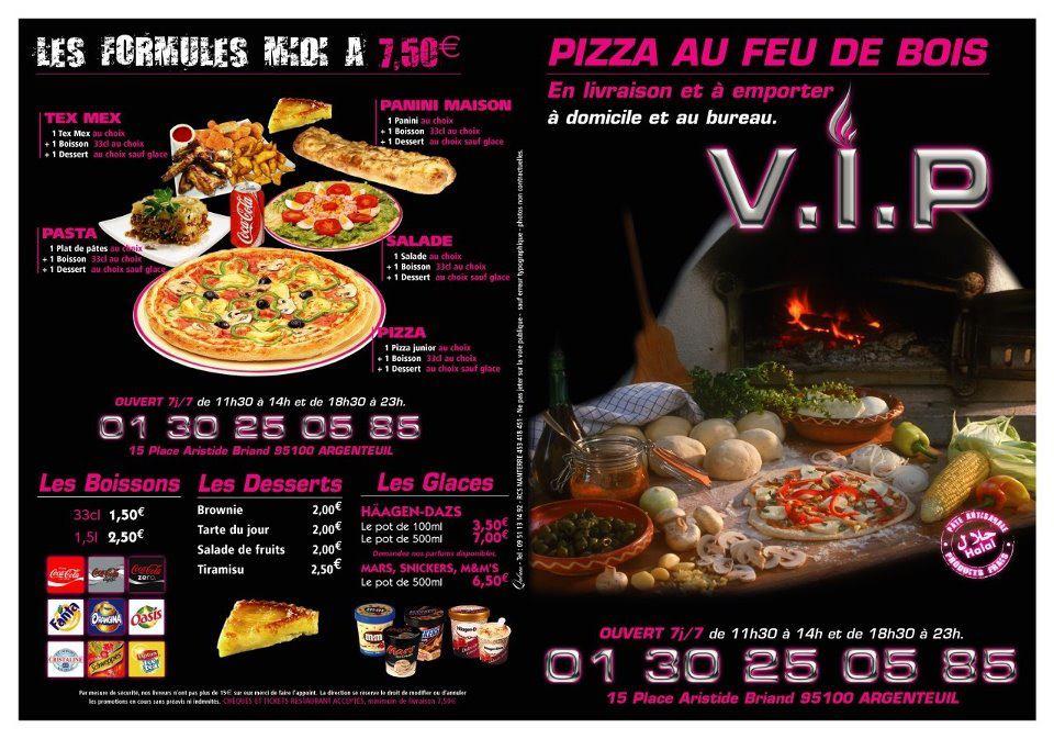 Menu at VIP Pizza! pizzeria, Argenteuil