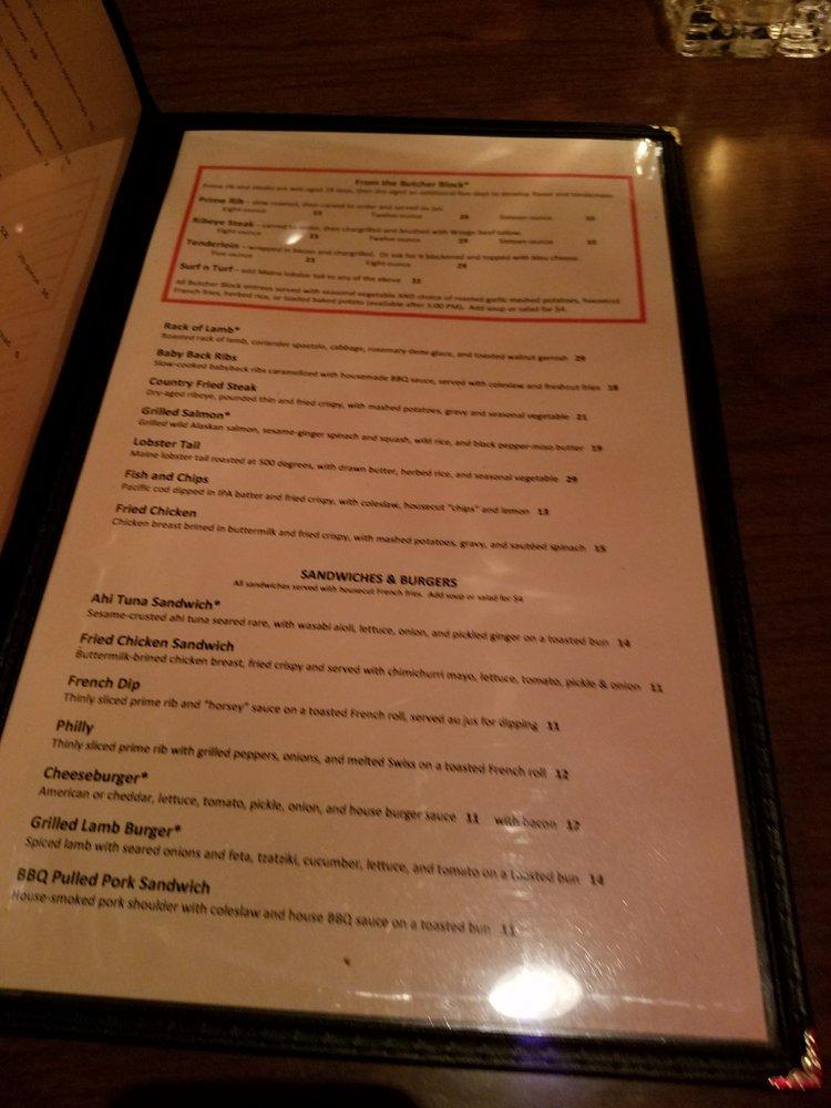 Menu at Clyde's Prime Rib Restaurant and Bar, Portland