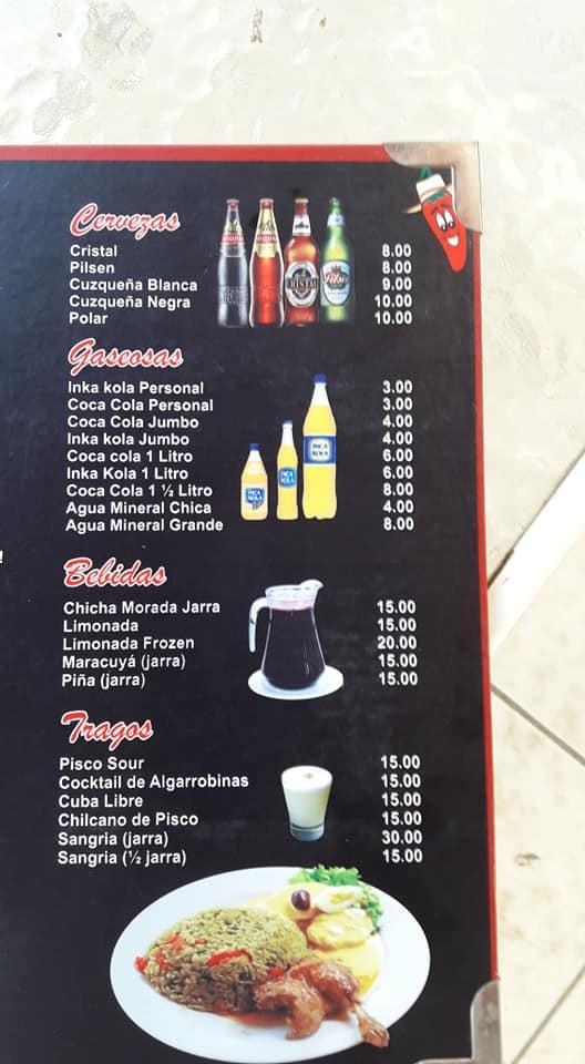 Menu at El Ajicito restaurant, Piura