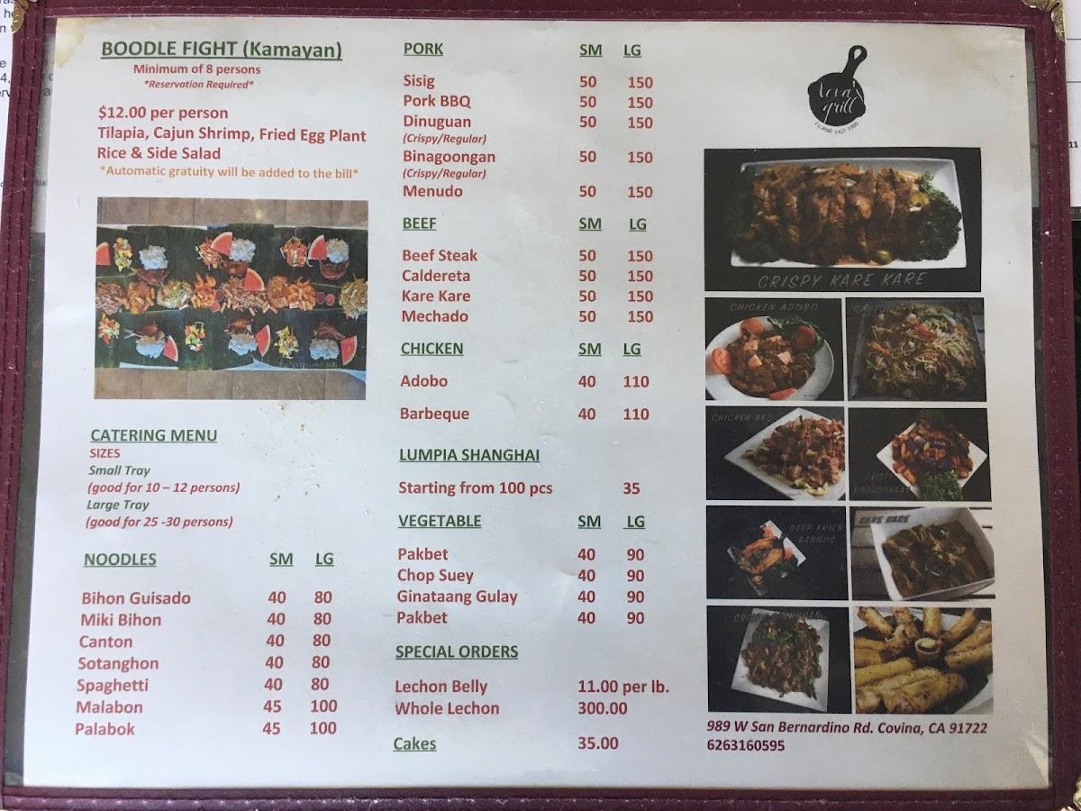 Menu at Nova's Grill Filipino Fast Food, Covina