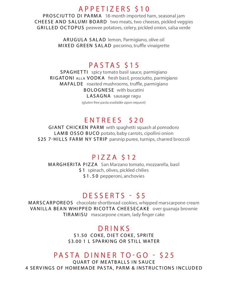 Menu at Alta Strada - Fairfax, VA pizzeria, Merrifield