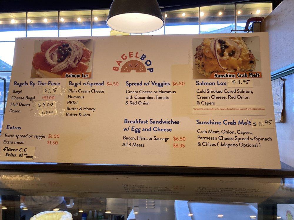 Menu at Bagelbop, Seattle