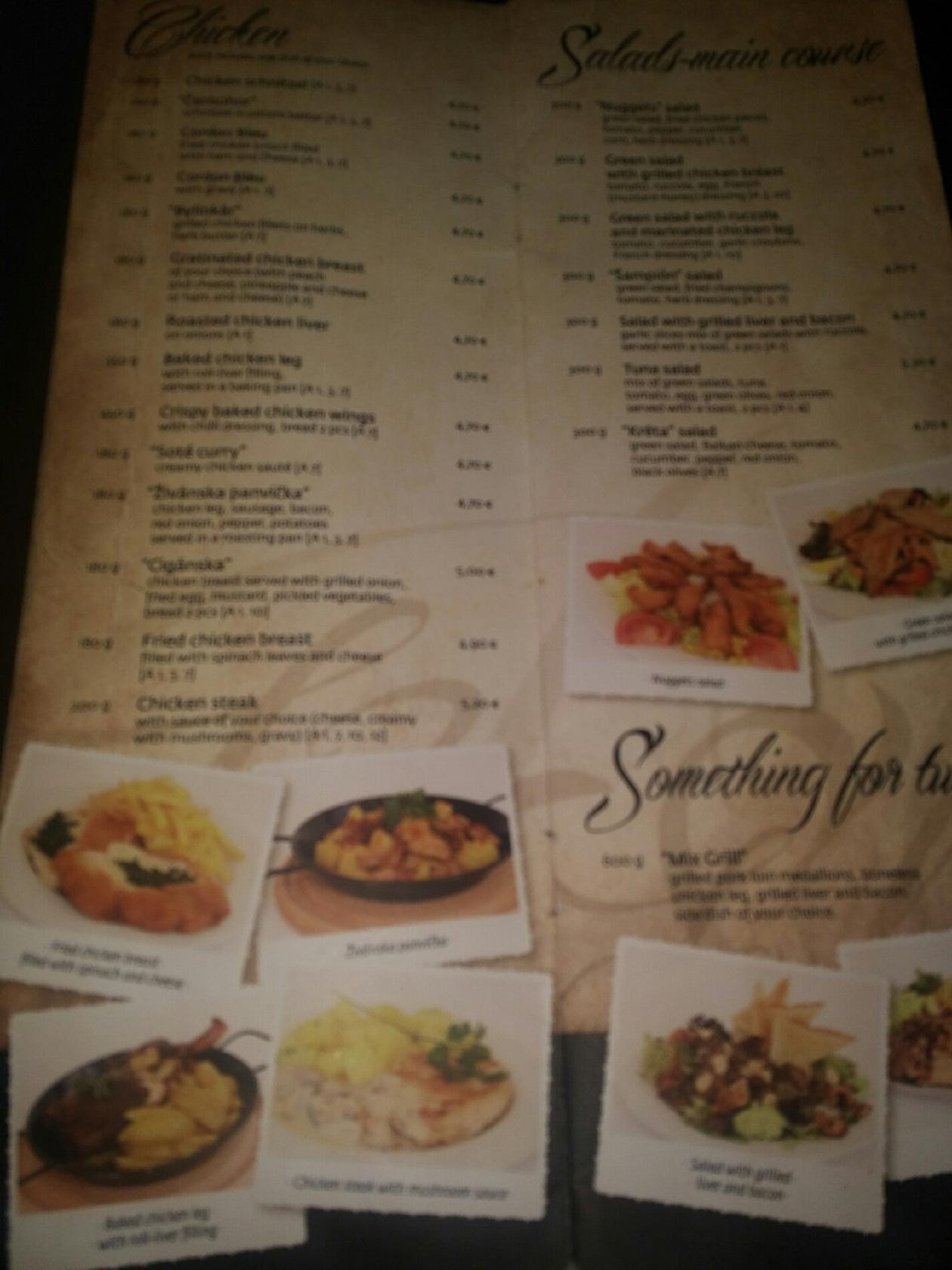 Menu at Reštaurácia Divný Janko restaurant, Bratislava