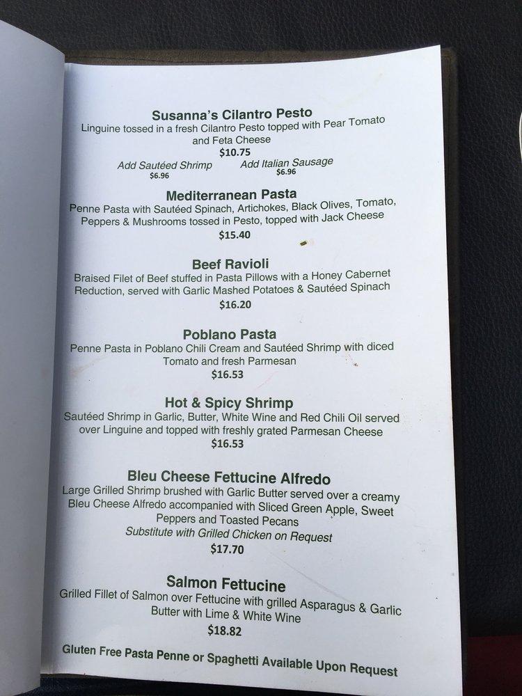 Menu at Susanna's Restaurant, Rosarito