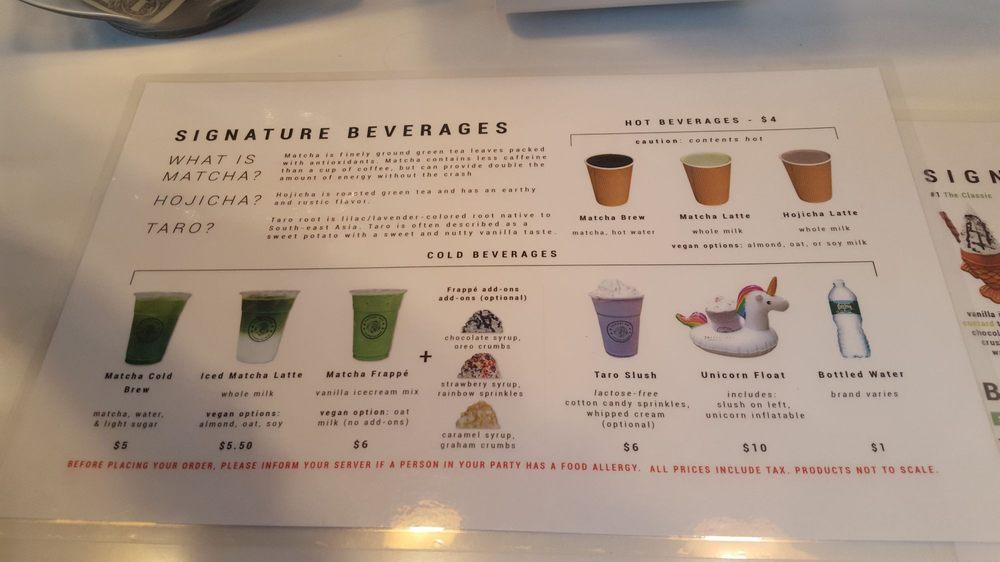 Menu at Taiyaki NYC - Boston desserts, Boston